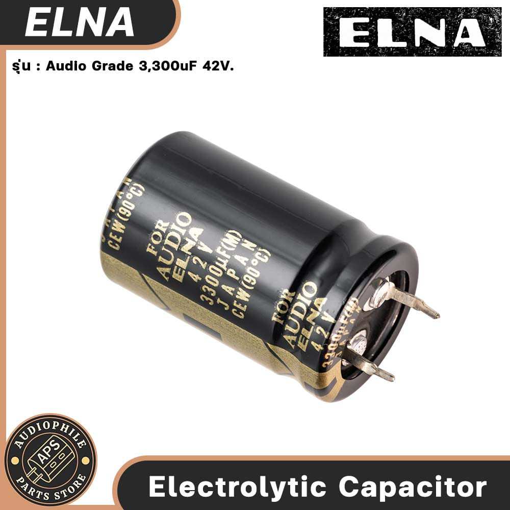 ELNA คาปาซิเตอร์ Audio Grade 3,300uF / 42V. Electrolytic Capacitor ตัว ...