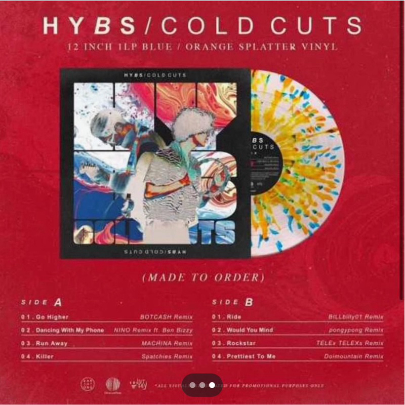 Vinyl HYBS อัลบั้ม COLD CUT (REMIX) และ Well Done *ราคารวม 2 รายการแผ่นใหม่ ไม่เคยลงเข็ม ...