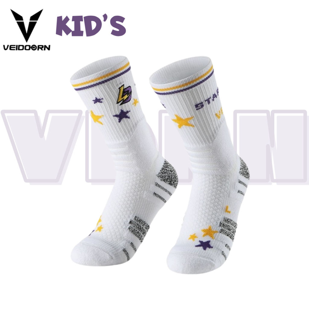 veidoorn ถุงเท้าเล่นบาสสำหรับเด็ก ถุงเท้าออกกำลังกาย เด็ก | Shopee Thailand