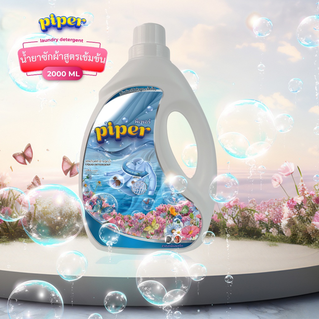 พิเพอร์ น้ำยาซักผ้าสูตรเข้มข้น ขนาด 2000 มล. กลิ่นสะอาด piper laundry ...