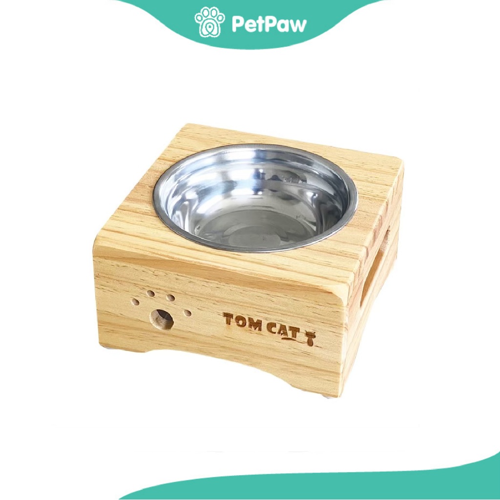 Prime Pet ชามให้อาหารสัตว์เลี้ยงสแตนเลส กรอบไม้ size L | Shopee Thailand