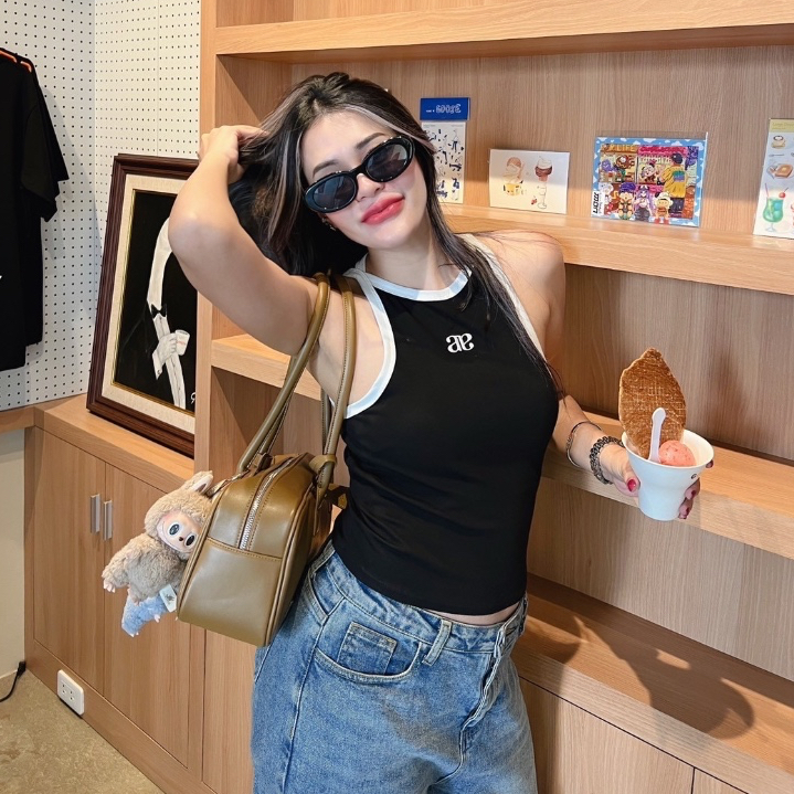 aa top เสื้อกล้ามงานปัก aa (ผ้ายูนิ) แต่งขอบกุ๊น สาวอวบใส่ได้ เสื้อผ้า ...