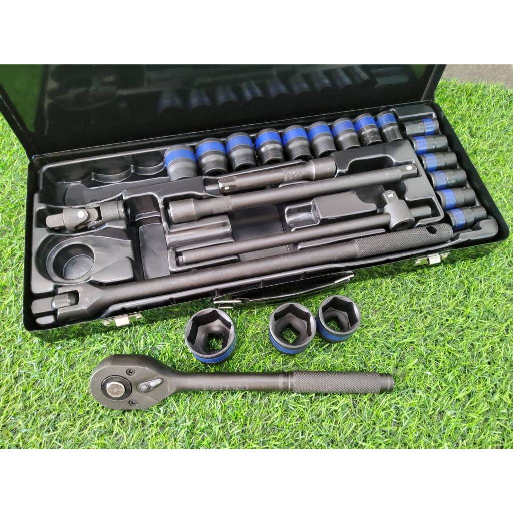 DEKE ชุดประแจบล๊อก 24PCS 1/2 DR SOCKET SET 24 ชิ้น ขนาด 1/2 (4หุน) สีดำ ...