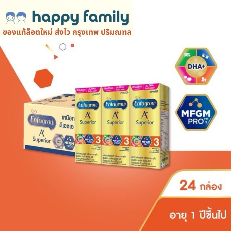 Enfagrow A Plus เอนฟาโกร เอพลัส สูตร 3 ซุพีเรียร์ นมกล่องรสจืด ลังละ 24 ...