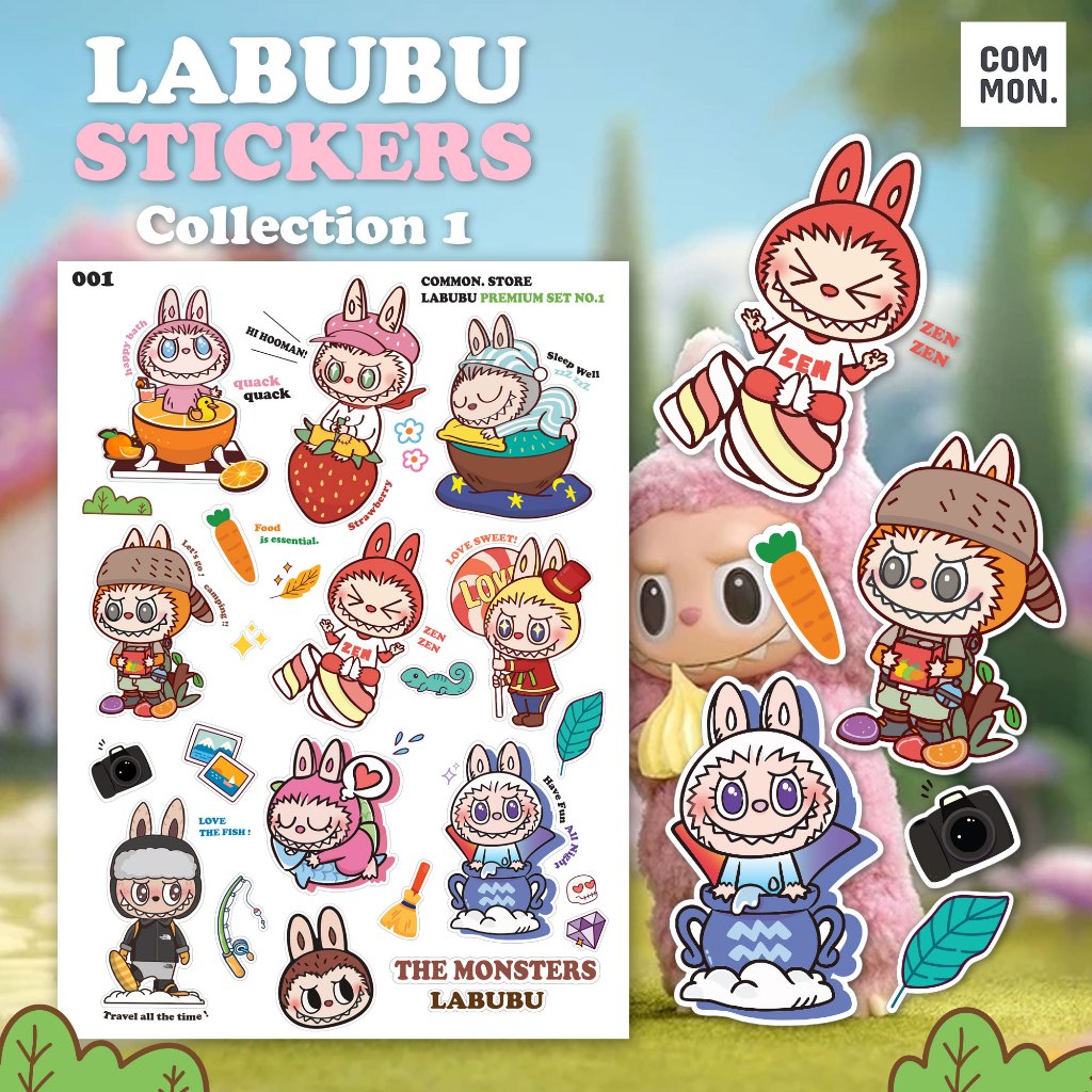 Stickers Labubu Popmart - สติกเกอร์ Labubu กันฝุ่นกันน้ำ เงาแว้บ ...