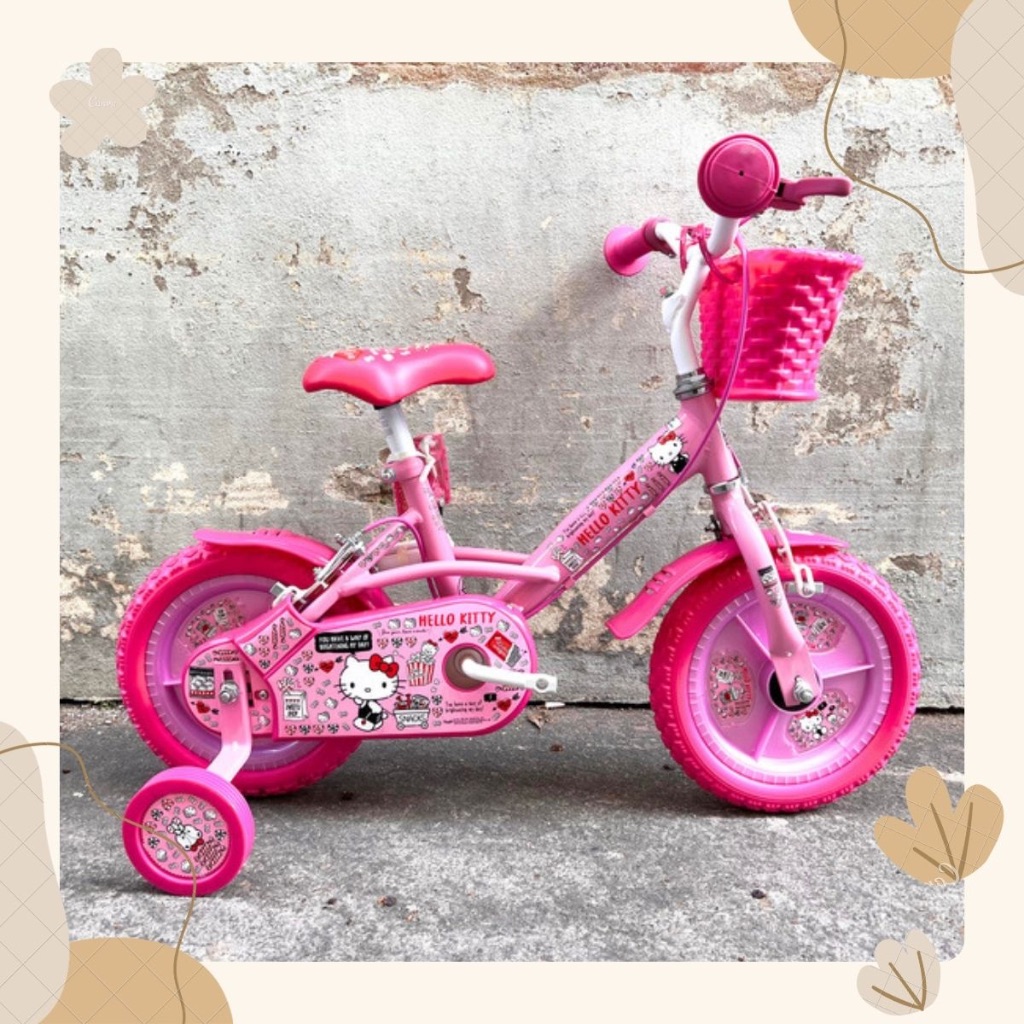 พร้อมส่งจากไทย จักรยาน 12 นิ้ว คิตตี้ แบรนด์ La bicycle Hello Kitty รถจักรยานเด็ก | Shopee Thailand