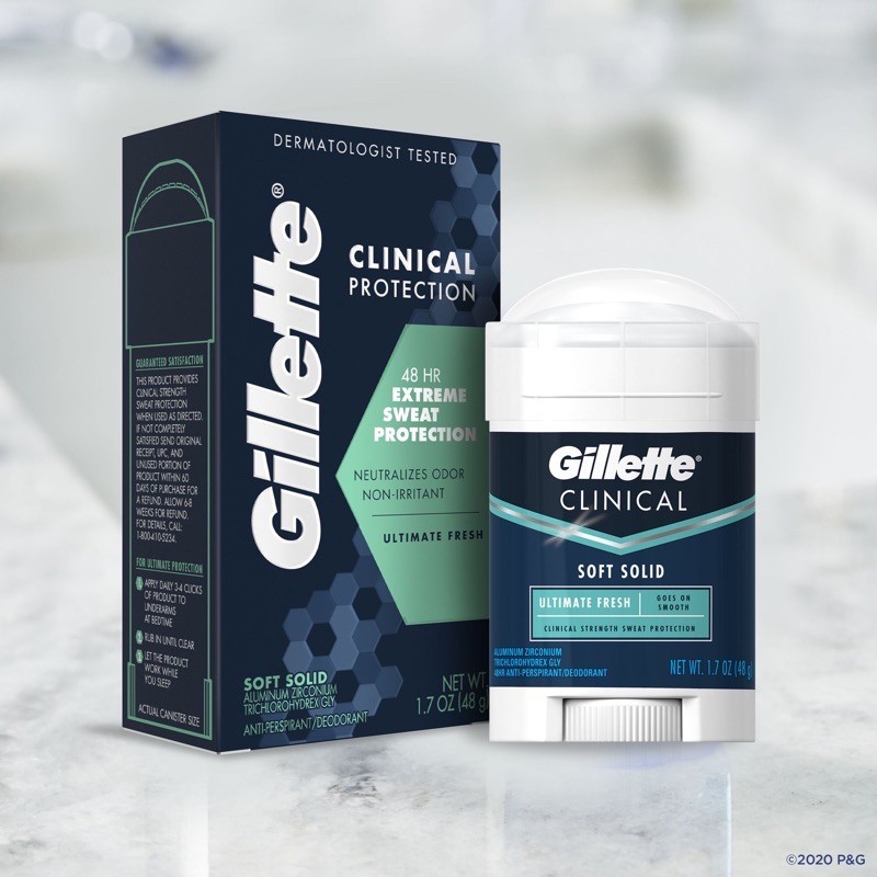 Gillette Clinical Soft Solid Ultimate Fresh Antiperspirant and ...