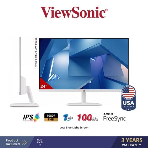 ViewSonic VA2432-H-W 24”| VA2732-MH-W 27" 1080p IPS Monitor Frameless ...