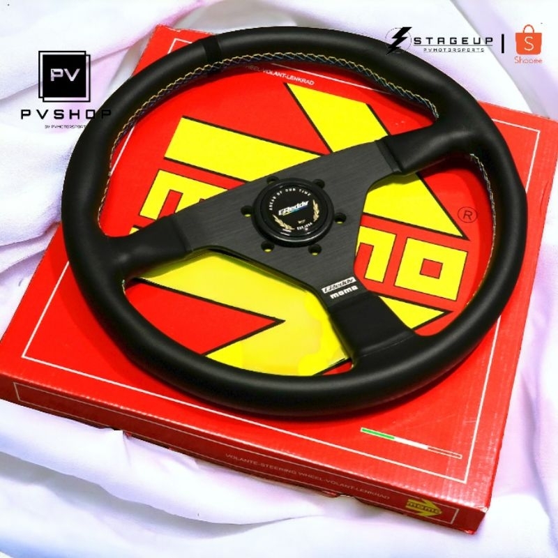 พวงมาลัย MOMO X GREDDY LIMITED EDITION งานเทพ หนังแท้ ด้ายสามสี ...