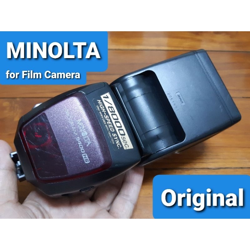 Original MINOLTA PROGRAM 5400 HS แฟลชมินอลต้ารุ่นท๊อปเหมาะสำหรับกลัองฟิล์ม มีรอยเยอะ ทำงาน ...