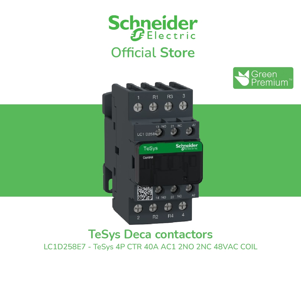 Schneider Electric Contactor, รุ่น Tesys Deca, 4P(2NO+2NC), AC-1,