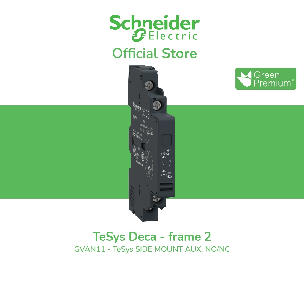 Schneider Electric Auxiliary contact block,รุ่น Tesys Deca,1NO+1NC,left ...