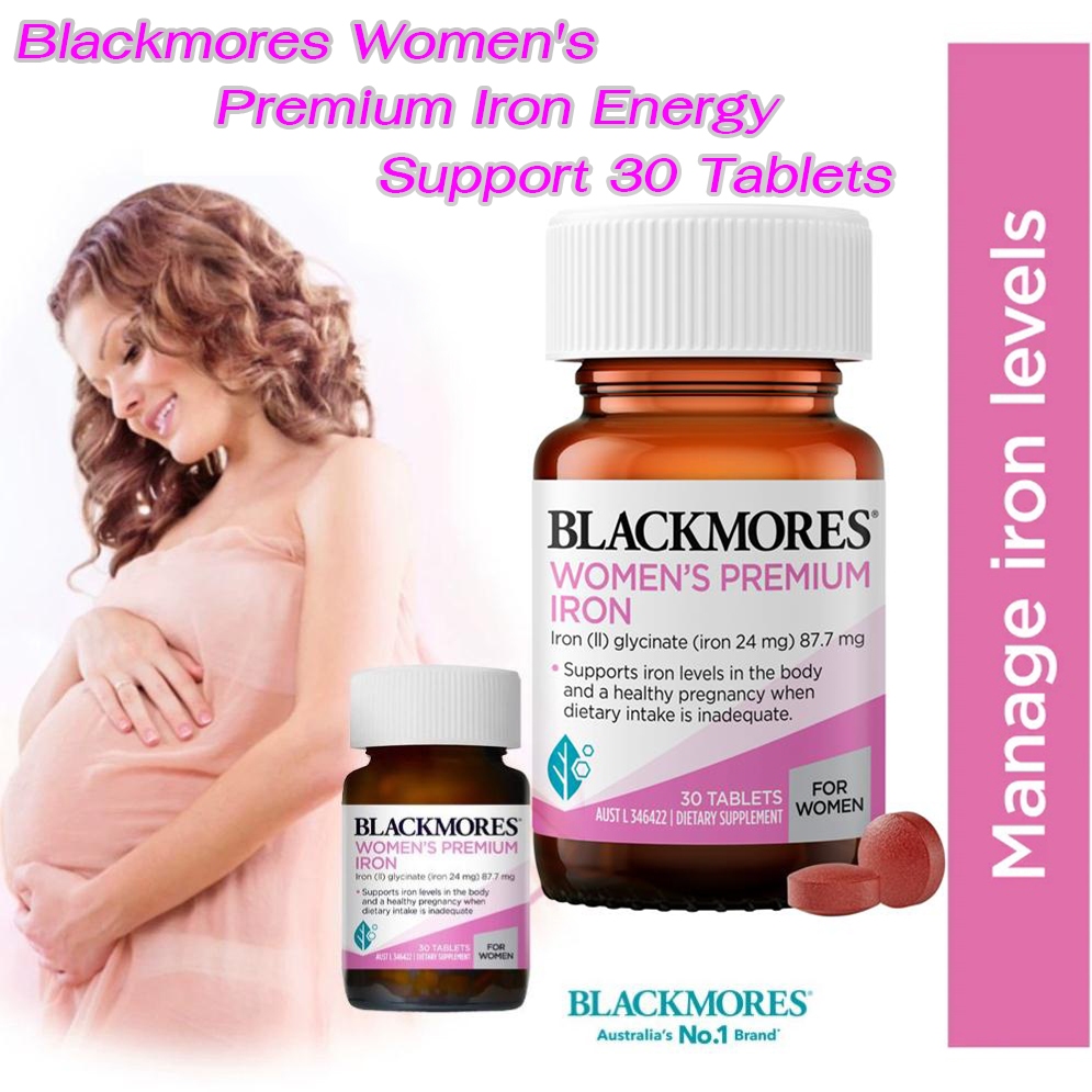 Blackmores Women's Premium Iron Energy Support 30 เม็ด ธาตุเหล็ก บำรุง ...
