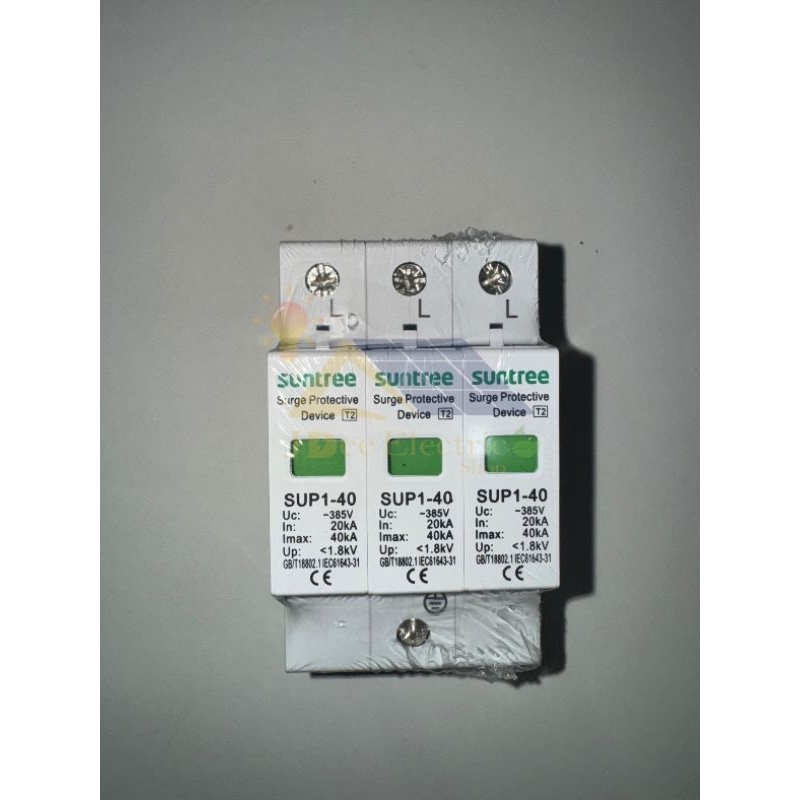 Suntree เสิร์จกันฟ้าผ่า AC 3P 20K/40KA 385V SPD SUP1-40 SPD AC อุปกรณ์ป้องกันฟ้าผ่า Surge ...