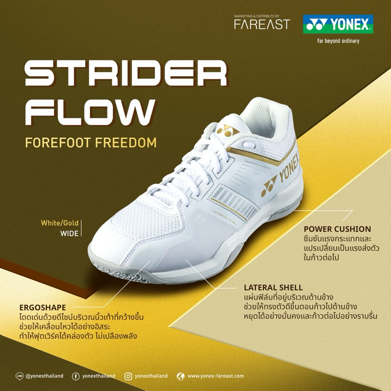 รองเท้าแบด Yonex Power Cushion Strider Flow (2024) | Shopee Thailand