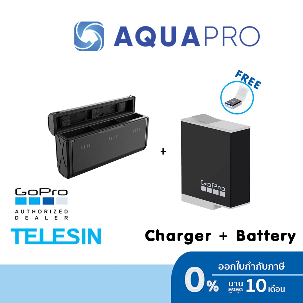 GoPro 12 / 11 / 10 / 9 Telesin Storage Charging Box + GoPro Enduro ... GoPro 12 / 11 / 10 / 9 Telesin Storage Charging Box + GoPro Enduro ...