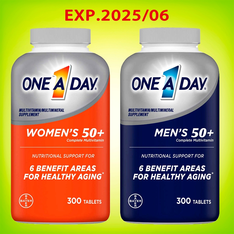 BAYER One A Day Women 's / men 's 50+ Multivitamin 300 Tablets วิตามิน ...