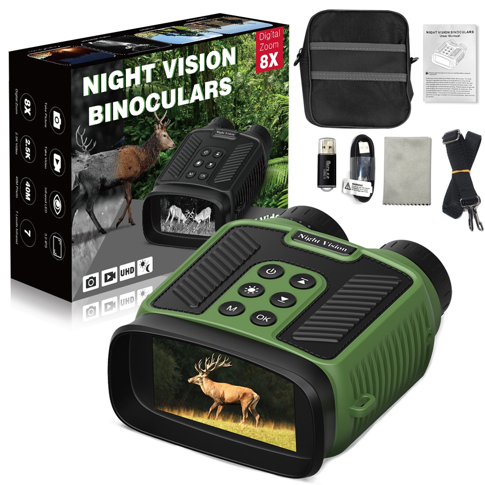 2.5kd 40MP กล้องสองตาอินฟราเรดอินฟราเรดช่วงกลางคืน Vision 8x Digital ...