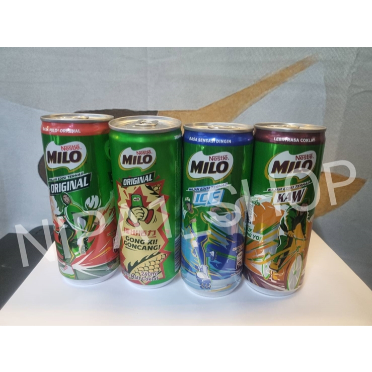 Milo can ไมโลกระป๋อง พร้อมดื่ม 4 รสชาติ พร้อมส่ง | Shopee Thailand
