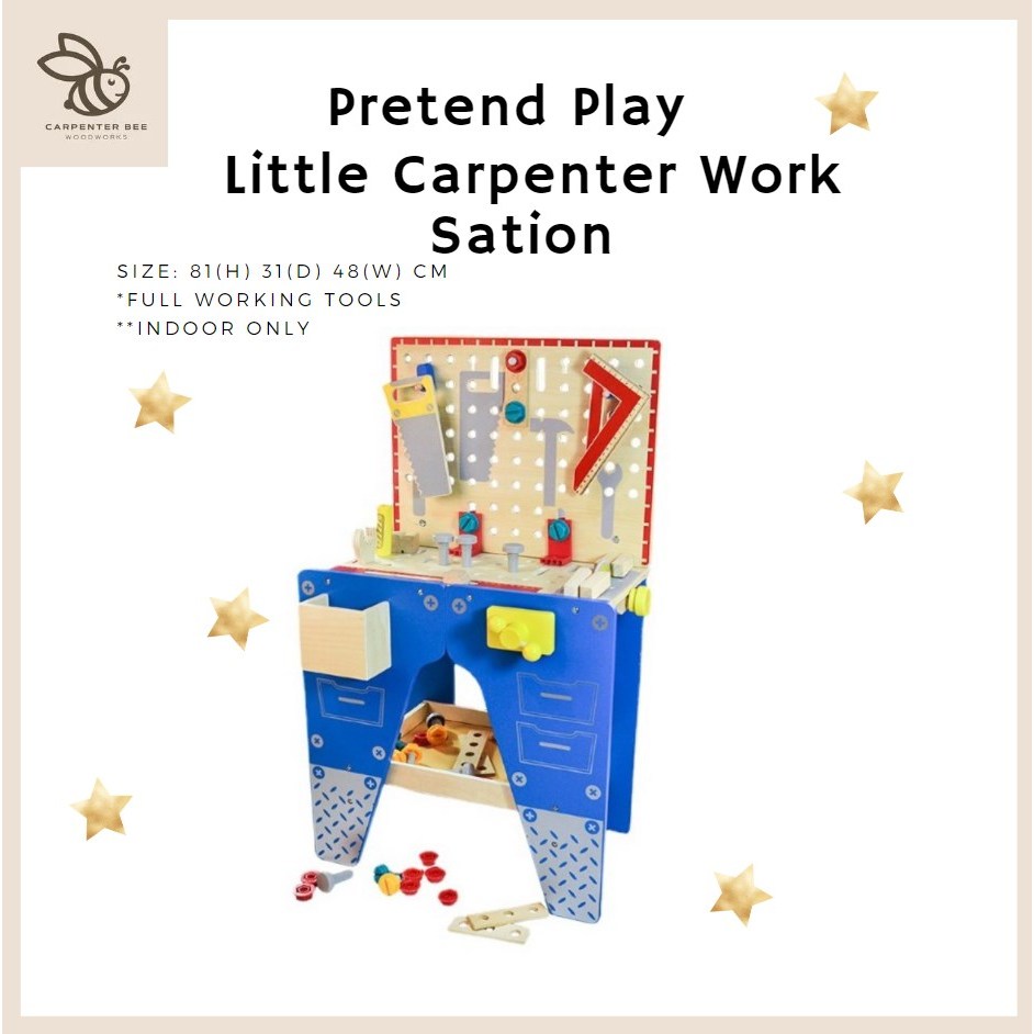 Montessori Little Carpenter Work Sation with Tools Pretend Play ...