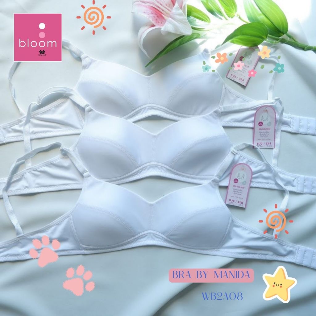 wacoal Bloom Step 3 เสื้อชั้นในเด็ก รุ่น WB2A08 สีขาว (WH) ไม่มีโครง แบบเรียบ เต้าซับด้วยฟองน้ำ ...