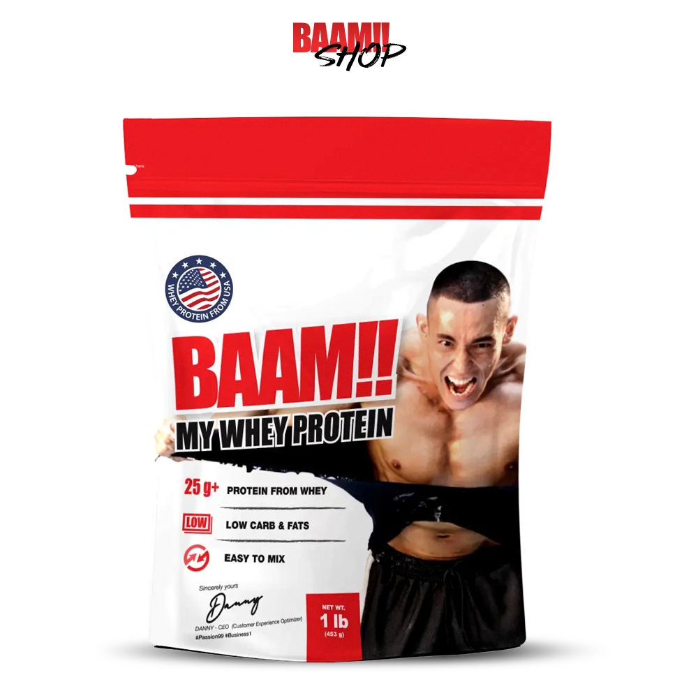 BAAM MY WHEY PROTEIN 1 LB เวย์โปรตีน เพิ่มกล้ามเนื้อ | Shopee Thailand