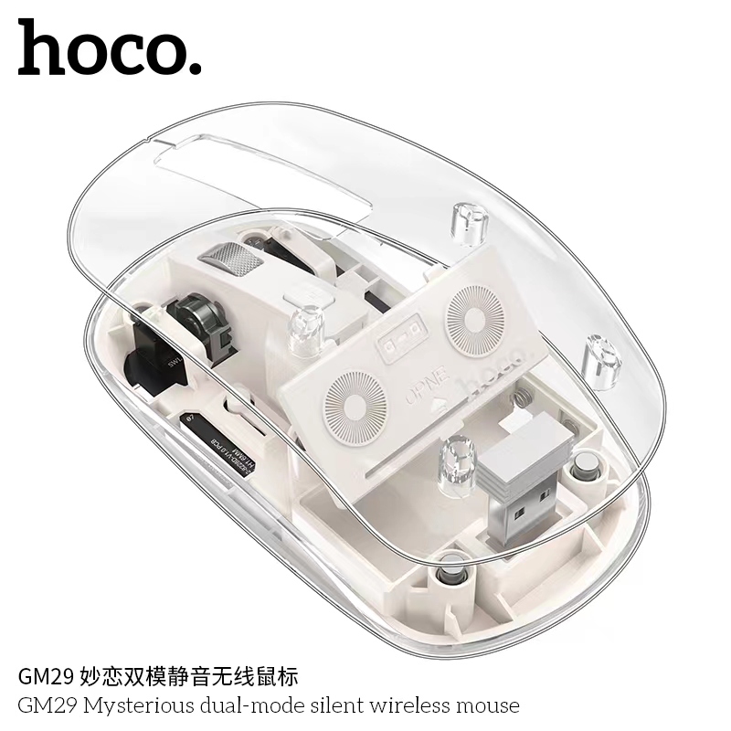 NEW!! HOCO GM29 เมาส์บลูทูธไร้สาย Mysterious dual-mode silent wireless mouse เชื่อมต่อง่าย เห็น ...