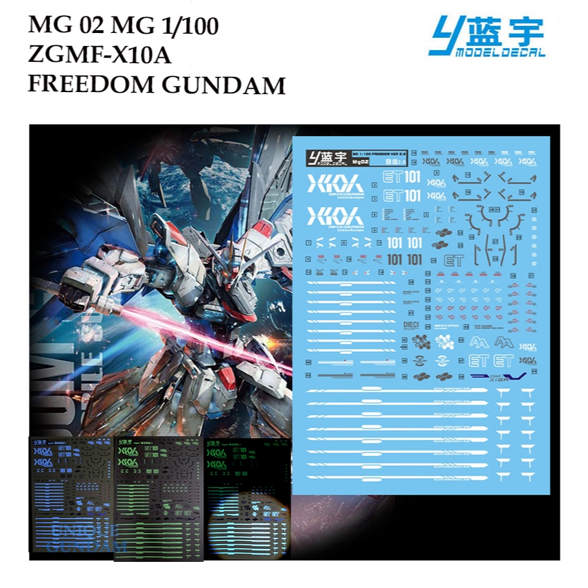 ดีคอลน้ำ [LANYU] MG02 ZGMF-X10A FREEDOM GUNDAM MG1/100 WATER SLIDE DECAL MODEL KIT MG 02 ...