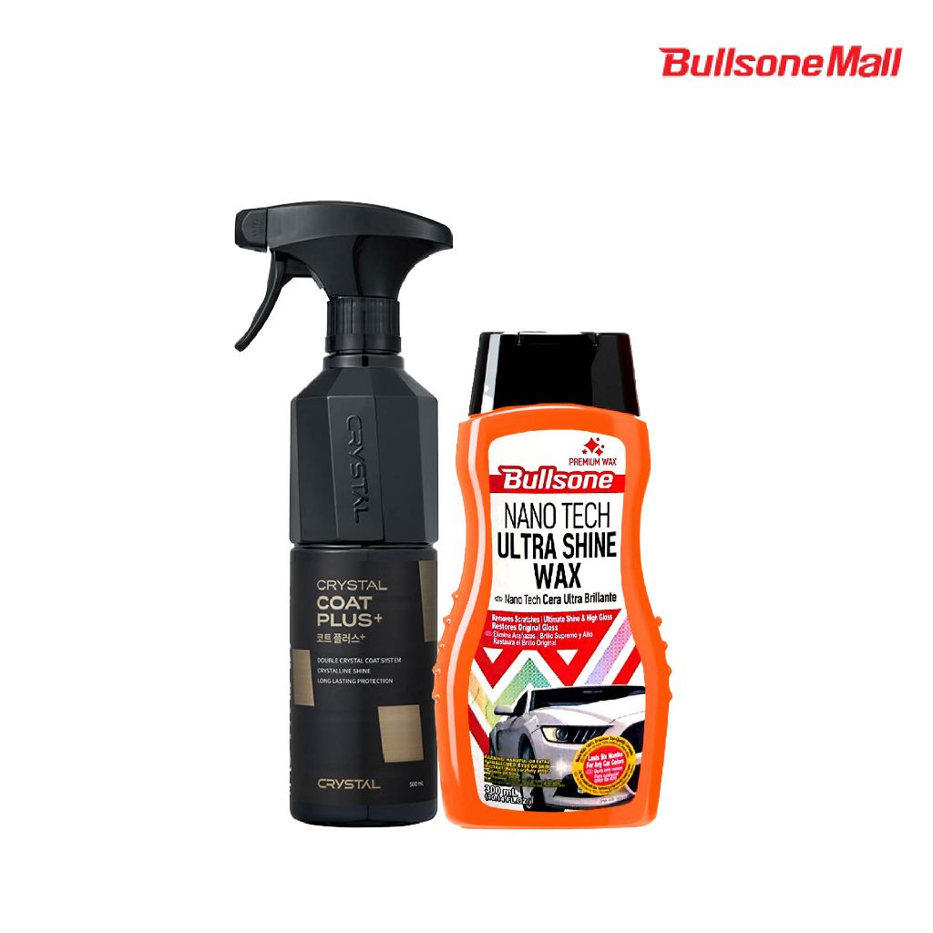 Bullsone[Nano1+Pcs1+ผ้า ชุดปรับสภาพปกป้องสีรถ Ultrashine&Crystal Coat ...