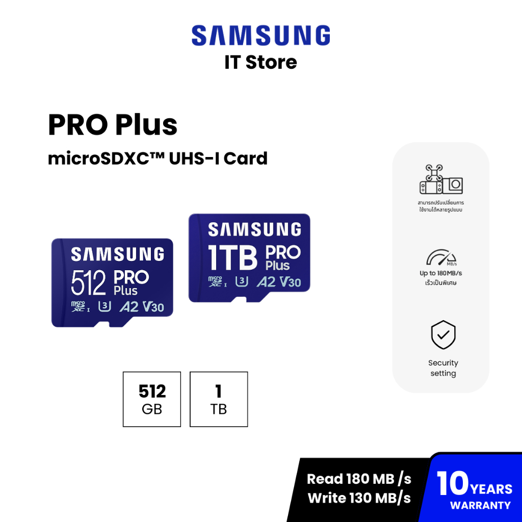 SAMSUNG PRO Plus microSD Card 512GB/ 1TB : 10Y (PRO Plus / MB-MD ...