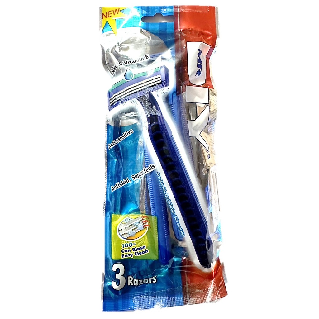 MR.DIY 3 Blade Razors For Men With Aloe&VitaminE 3Piece มีดโกนหนวดรุ่น ...