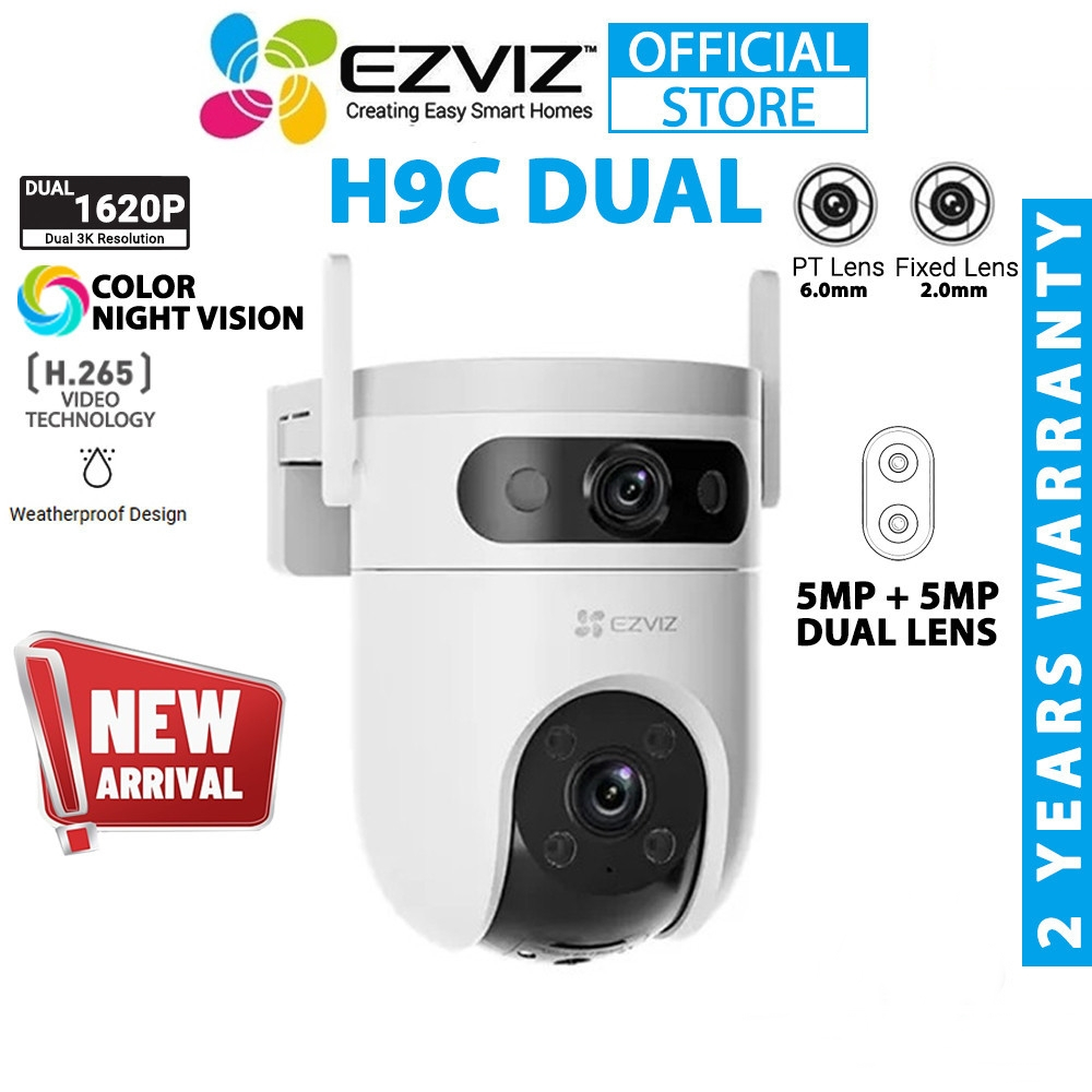 ⚡️กล้องวงจรปิดไร้สาย⚡️EZVIZ รุ่น H9C H90 Dual 3K & 3K Dual-Lens Pan ...