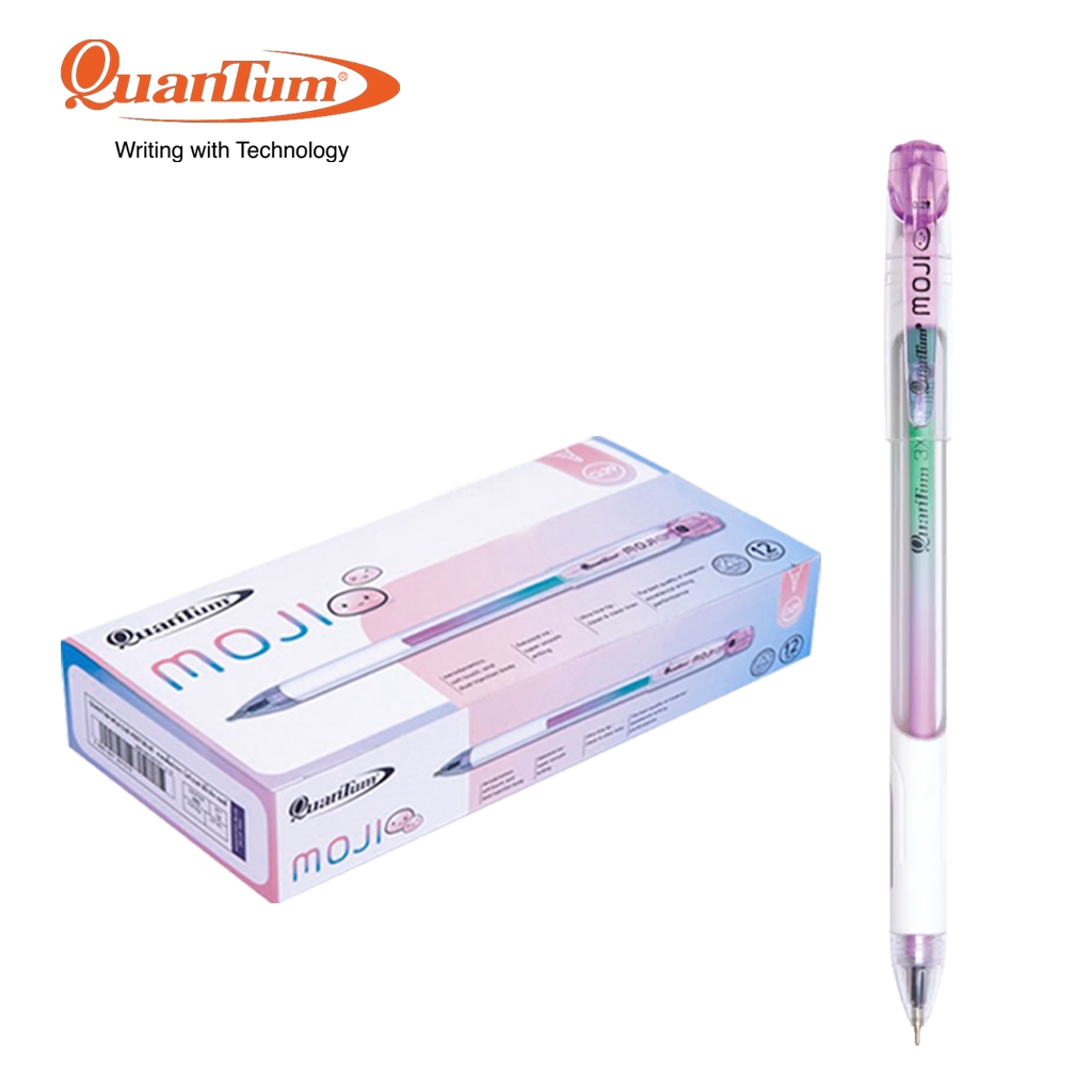 [12 ด้าม] ปากกาลูกลื่น Quantum 0.29 มม รุ่น Moji | Shopee Thailand