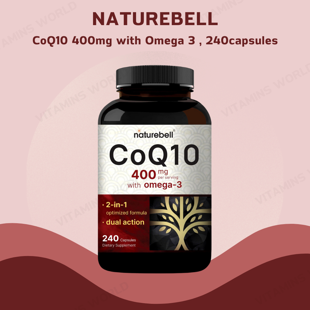 ขายดีในอเมริกา !!! NatureBell CoQ10 (Ubiquinone) 400mg with Omega 3 ...