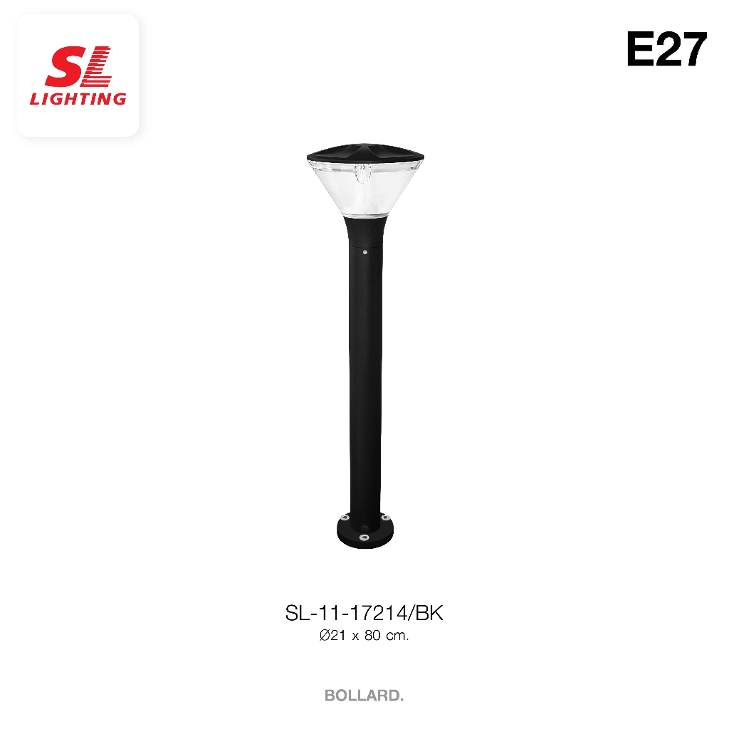 SL LIGHTING | Bollard โคมไฟสนาม สไตล์โมเดิร์น ขั้ว E27 รุ่น SL-11-17214/BK | Shopee Thailand