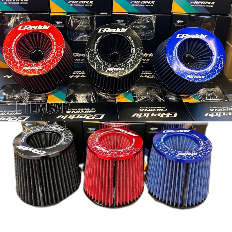 กรองอากาศแบบดูดสด GREDDY AIR FILTER สำหรับสายซิ่ง มี 3สี ขนาดปากกรอง 3 ...