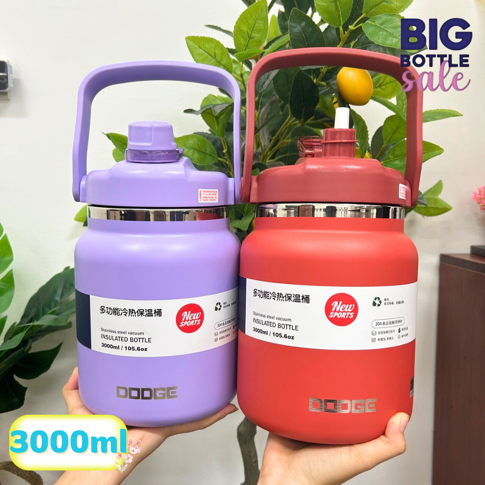 Dodge แก้วเก็บความเย็น กระติกน้ำเก็บอุณหภูมิ กระติกน้ำยักต์ สแตนเลส304 แท้ 3000ml DB-22667-3.0 ...