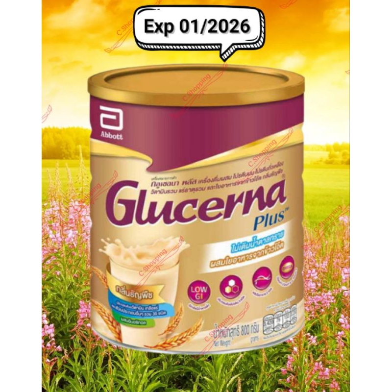 GLUCERNA Plus กลิ่นธัญพืช-วนิลา ขนาด 400g และ 800g Exp 01/2026 | Shopee ...
