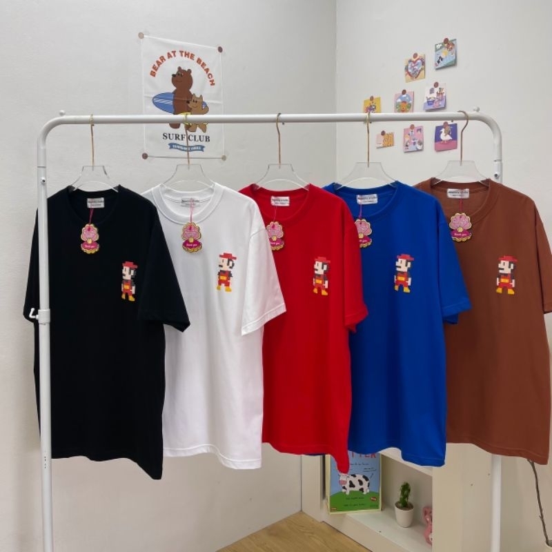 LAYLY เสื้อยืดโอเวอร์ไซส์ลาย มาริโอ้ อก 44-46 นิ้ว (ป้าย Newmily ...