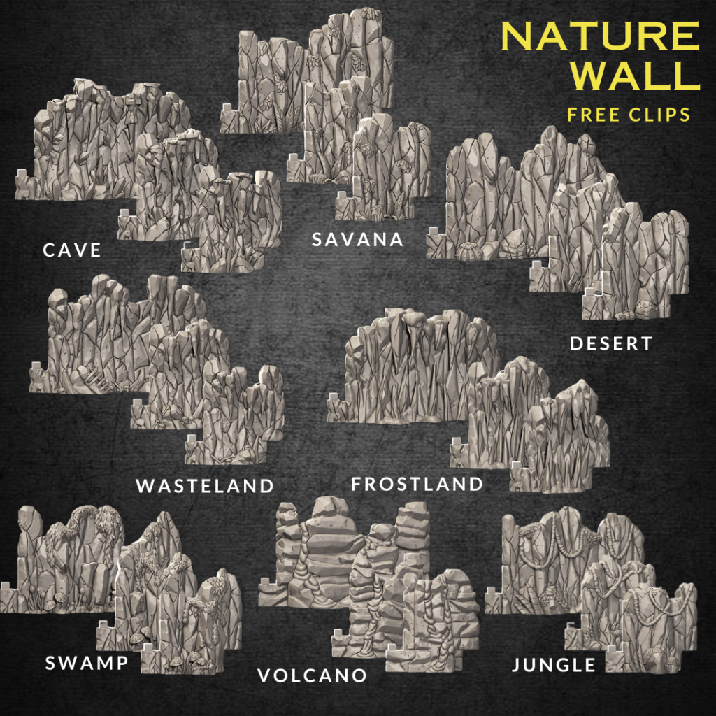 DnD Nature Wall กำแพงประกอบ Map ต่อตามแบบที่ต้องการ (งาน PLA ยังไม่ลงสี ...