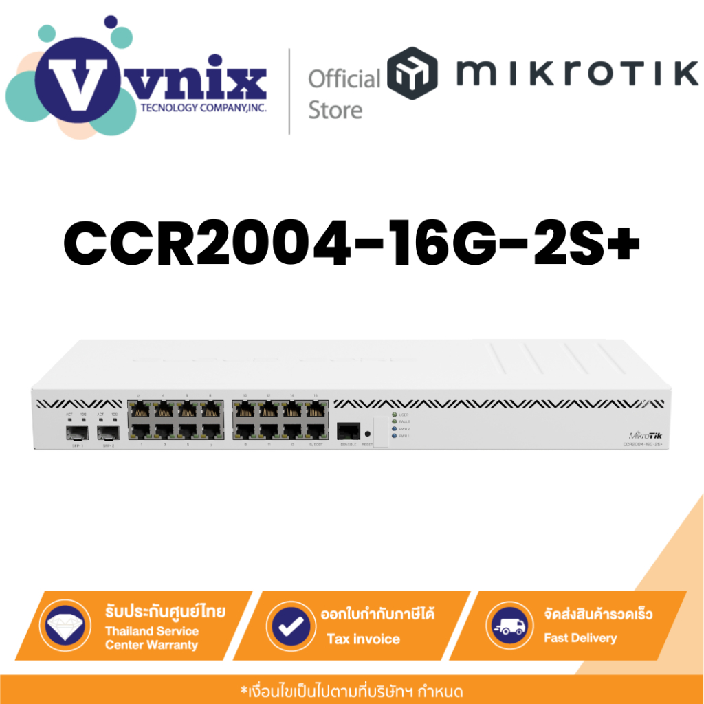 Mikrotik CCR2004-16G-2S+ เราเตอร์ Cloud Core 2004-16G-2S+ พร้อม CPU ...