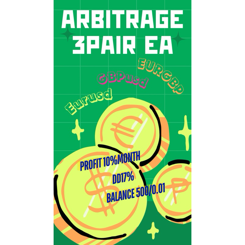 โปรแกรมระบบเทรดอัตโนมัติ Arbitrage 3pait EA , Eur/usd GBP/usd Eur/Gbp ...