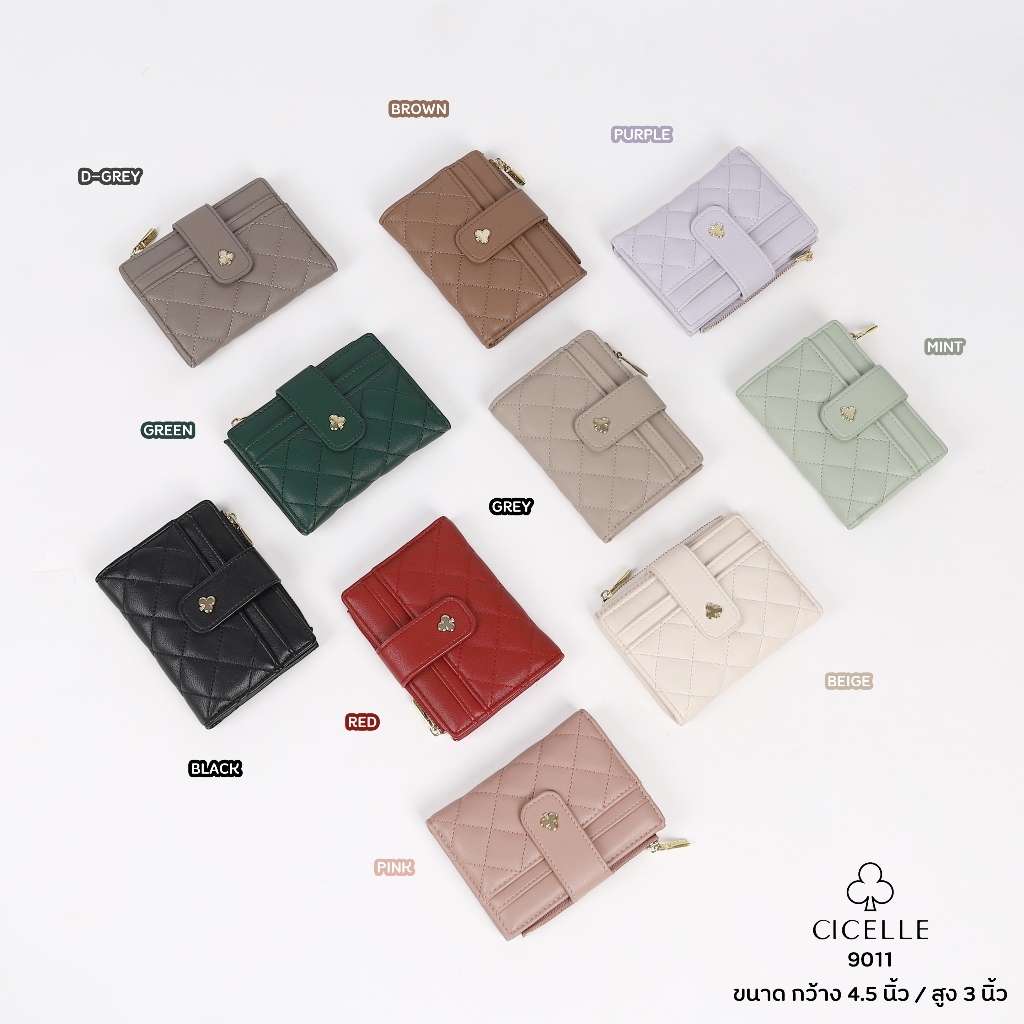 #9011 กระเป๋าสตางค์ใบสั้น งานปัก แบรนด์ CICELLE | Shopee Thailand