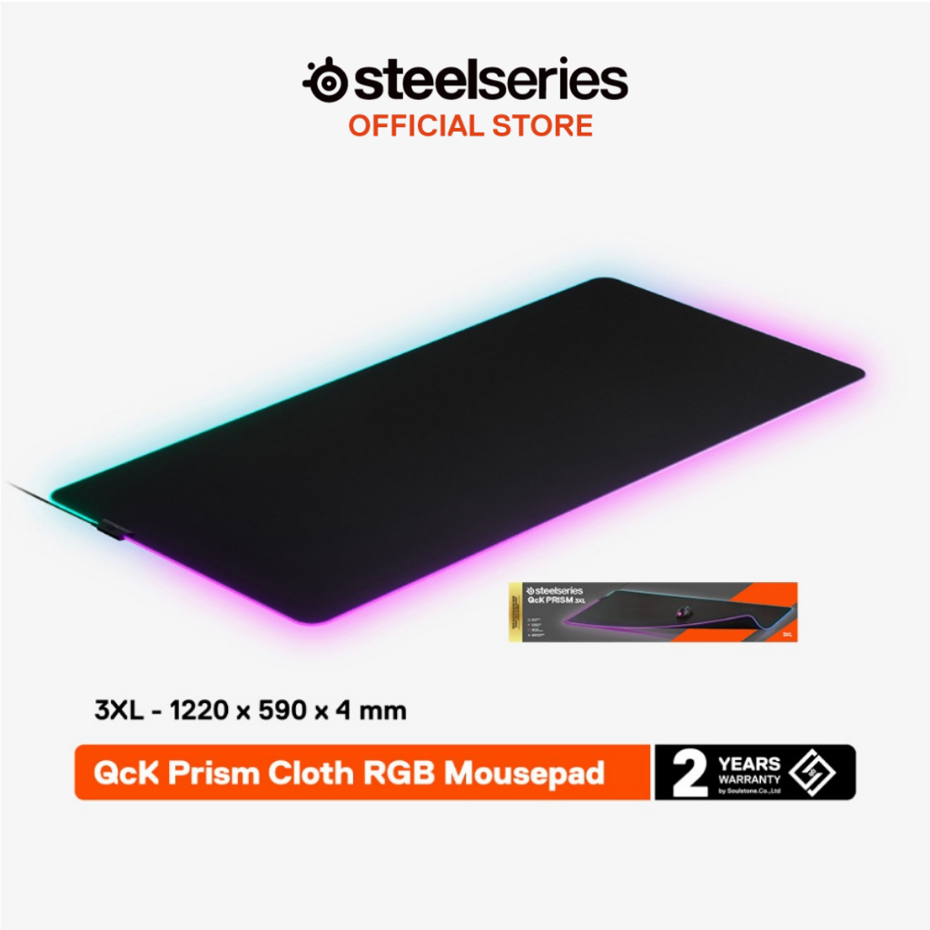 SteelSeries QcK Prism Cloth Gaming Mousepad แผ่นรองเม้าส์ ไฟ RGB แบบ ...