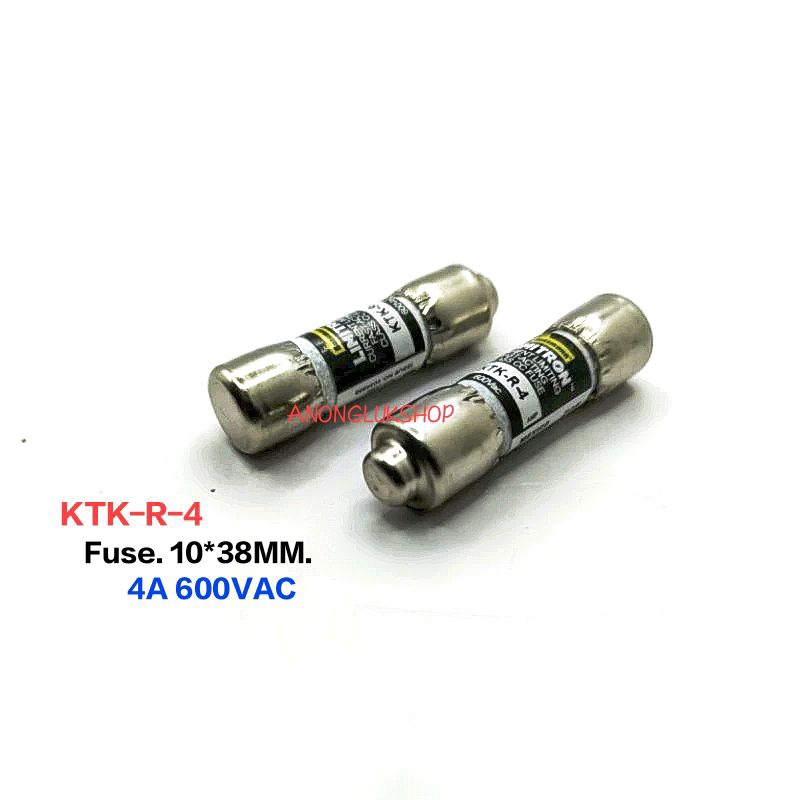 ราคาต่อ 1ตัว 👉👉 KTK-R-4 Fuse 4A 600Vac Fast-acting Fuse 10*38MM. ฟิวส์ ...
