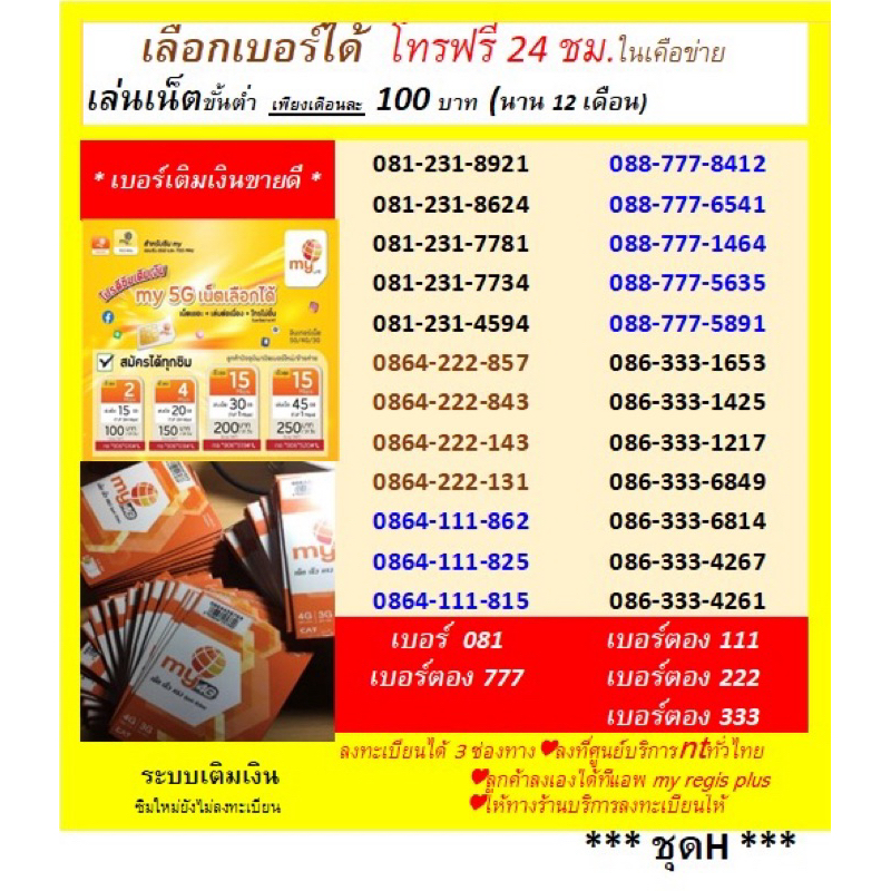 Sim My by nt เล่นเน็ตไม่อั้น นาน 12 เดือน #เบอร์มงคล#Simเติมเงิน#เบอร์ ...