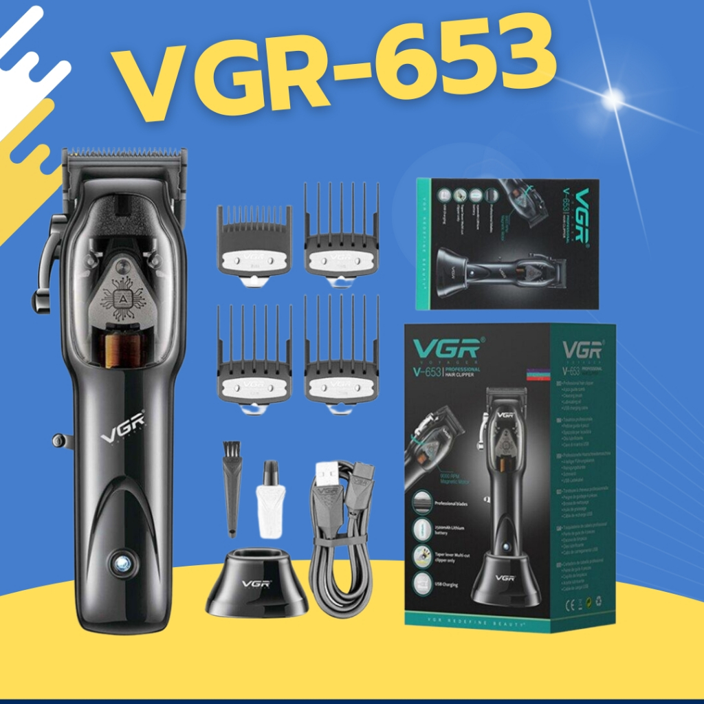 wosister shopTwosister ปัตตาเลี่ยนไร้สาย VGR V-653 เครื่องแรง ฟันคม ระบบแม็กเนติก มอเตอร์ ...