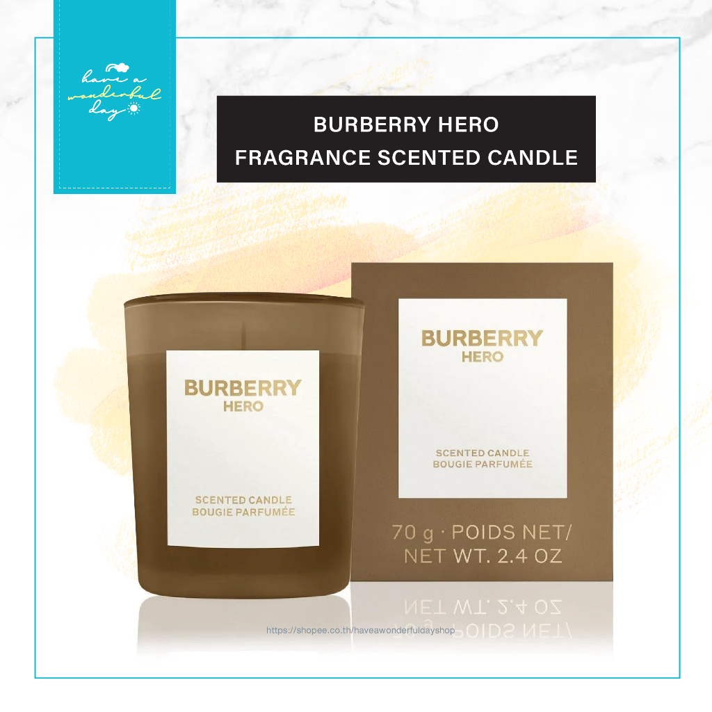 เทียนหอม BURBERRY HERO scented candle Bougie Parfumee ขนาด70g โทนวู้ดดี ...
