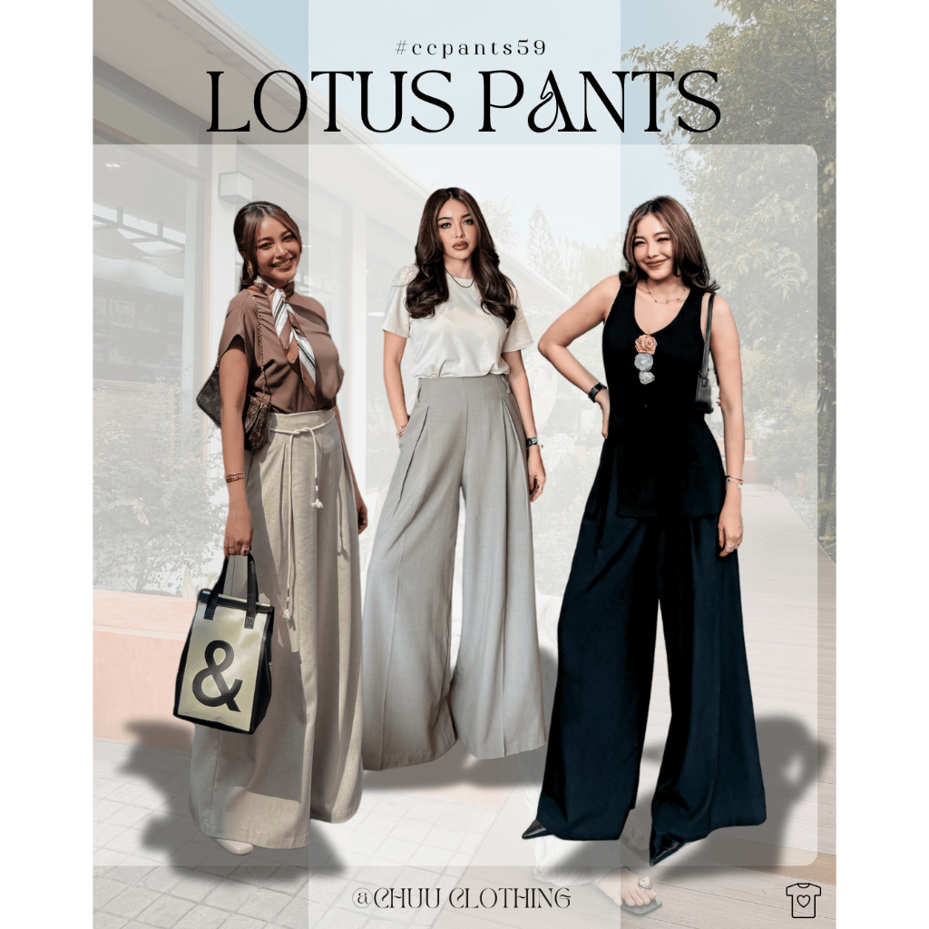 Lotus pants [กางเกงทรงกระบอกพร้อมส่ง] | Shopee Thailand