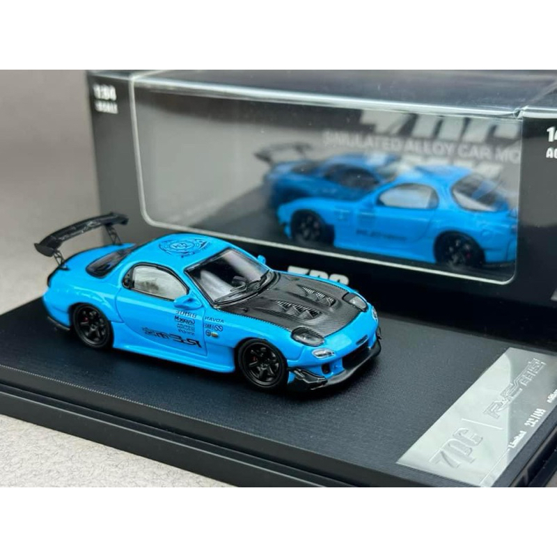 🔹Mazda RX7 diecast model. blue carbon cover ordinary Scale 1:64 ยี่ห้อ ...